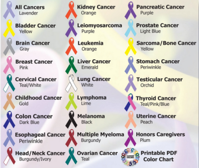 Chaque cancer a désormais une couleur de ruban dédiée – Les hôtesses de ...